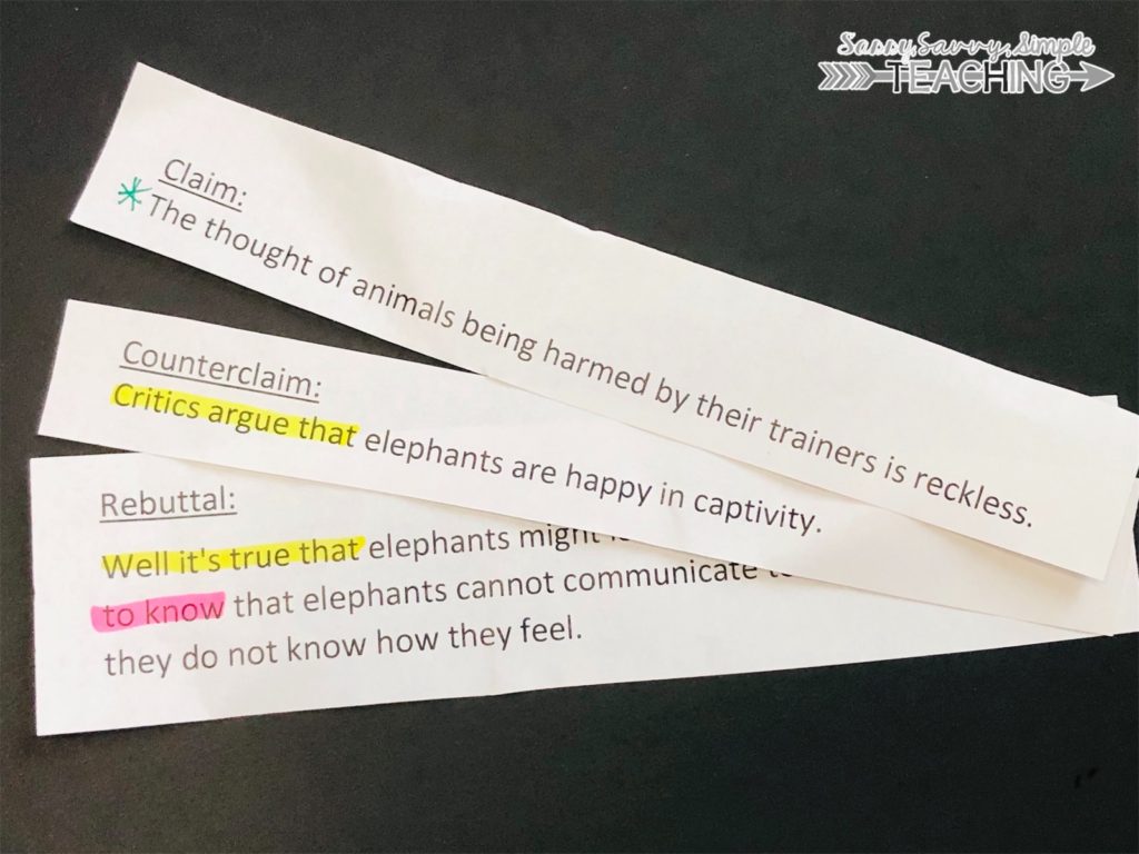 How to Teach Claims, Counterclaims and Rebuttals in Writing!